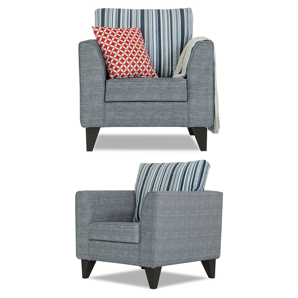 Adorn India Lawson Stripes (3 Years Warranty) 3+1+1 5 Seater Sofa Set